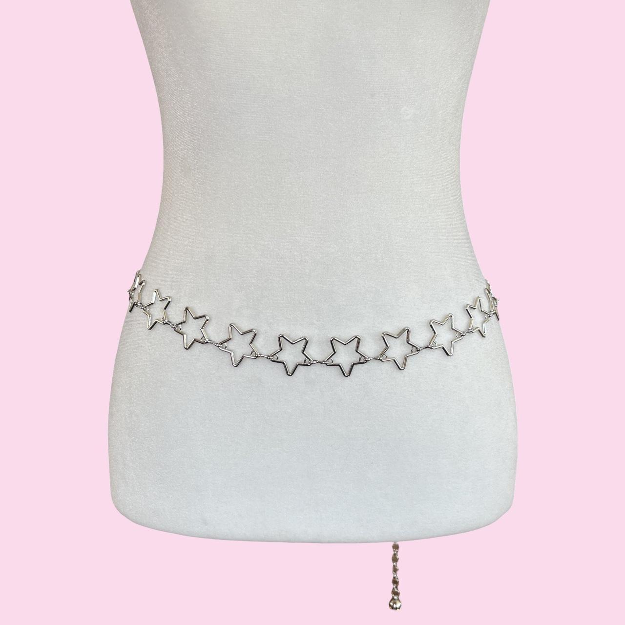 star belt silver metal star belt with adjustable... - Depop