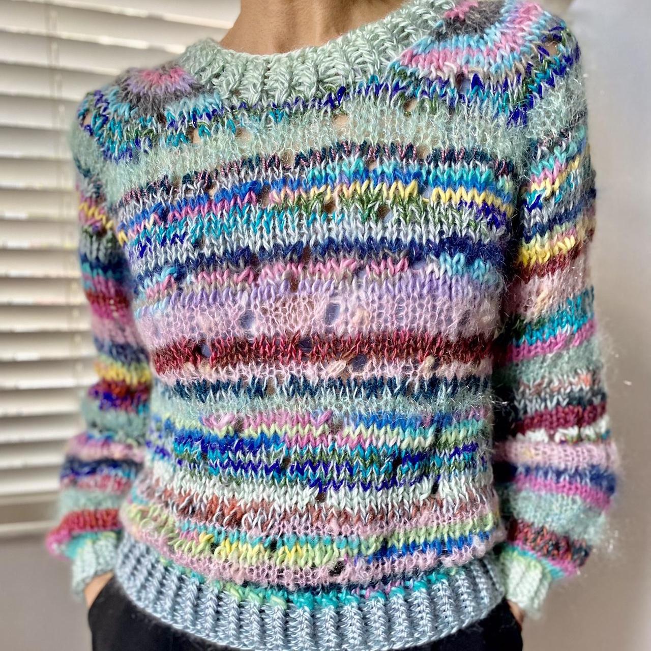 Hand knitted grunge mohair & wool jumper Fully hand... - Depop