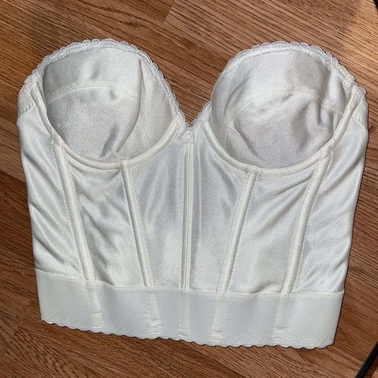 Adonna white corset top lingerie with lace trim and... - Depop
