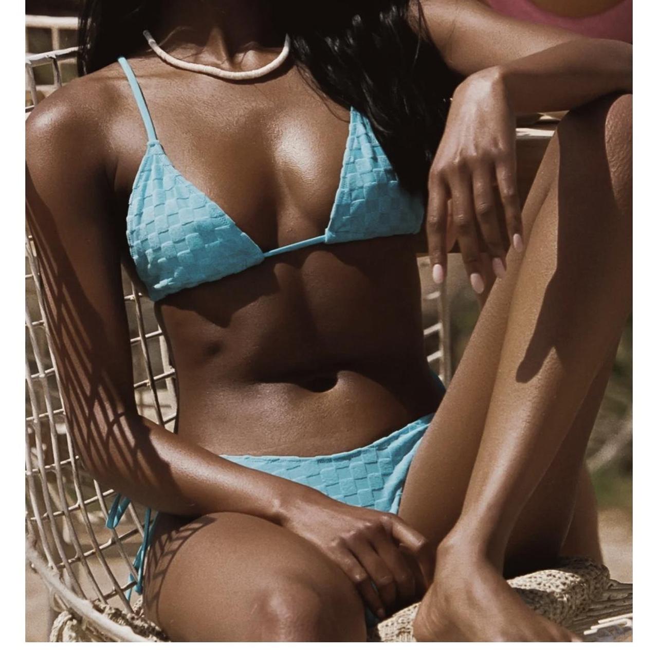 Koana swim « Daria triangle top - blue checkered... - Depop