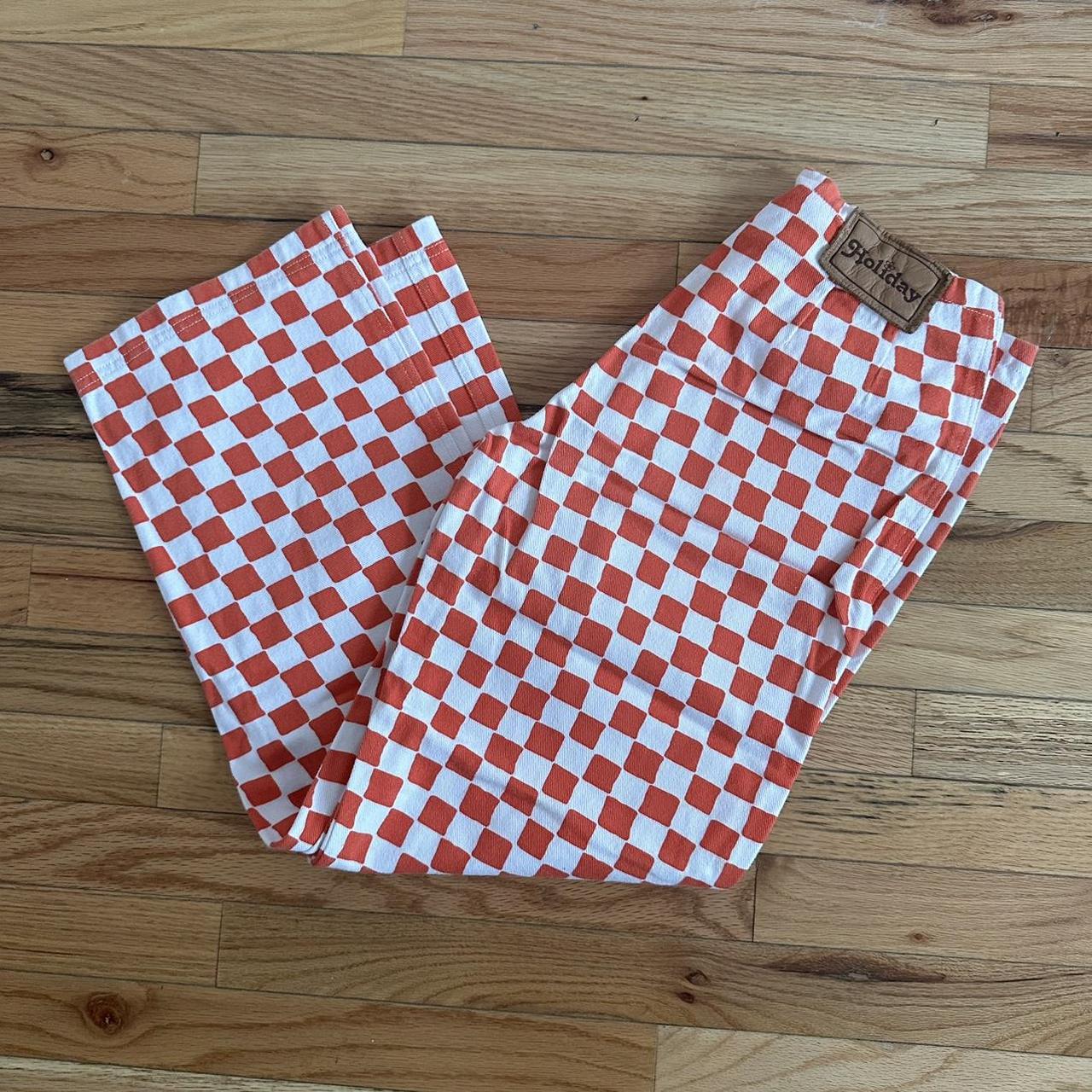 🏁 HOLIDAY RED CHECKERED PANTS 🏁 MEDIUM - Depop
