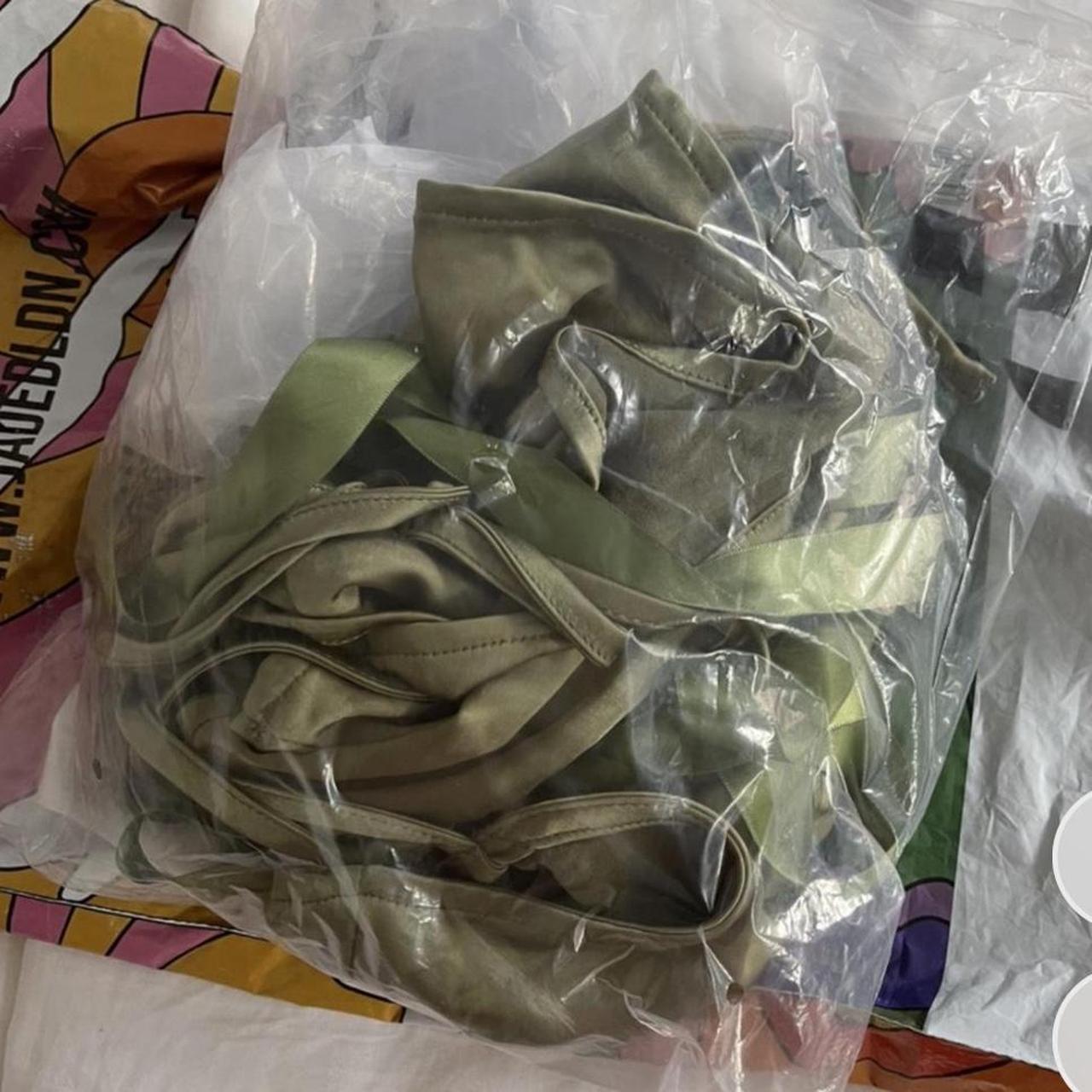 REPOP Moss Green Flippy Mini Dress with Lace Up... | Depop