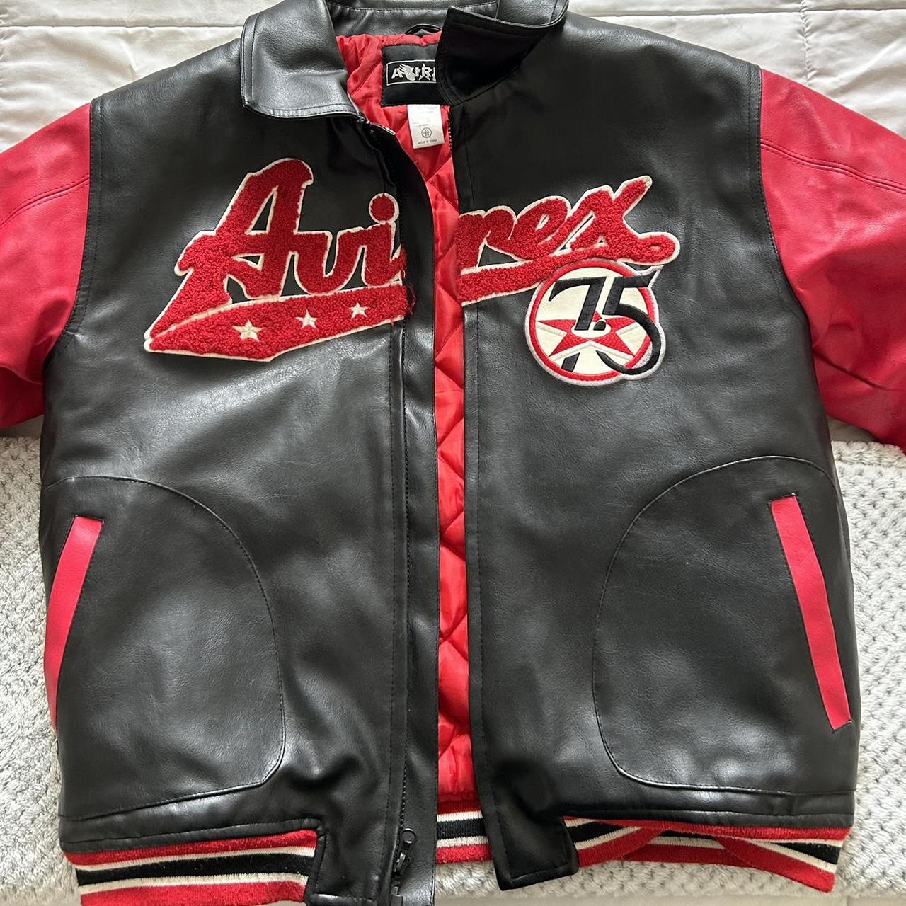 Leather Avirex Jacket - Depop
