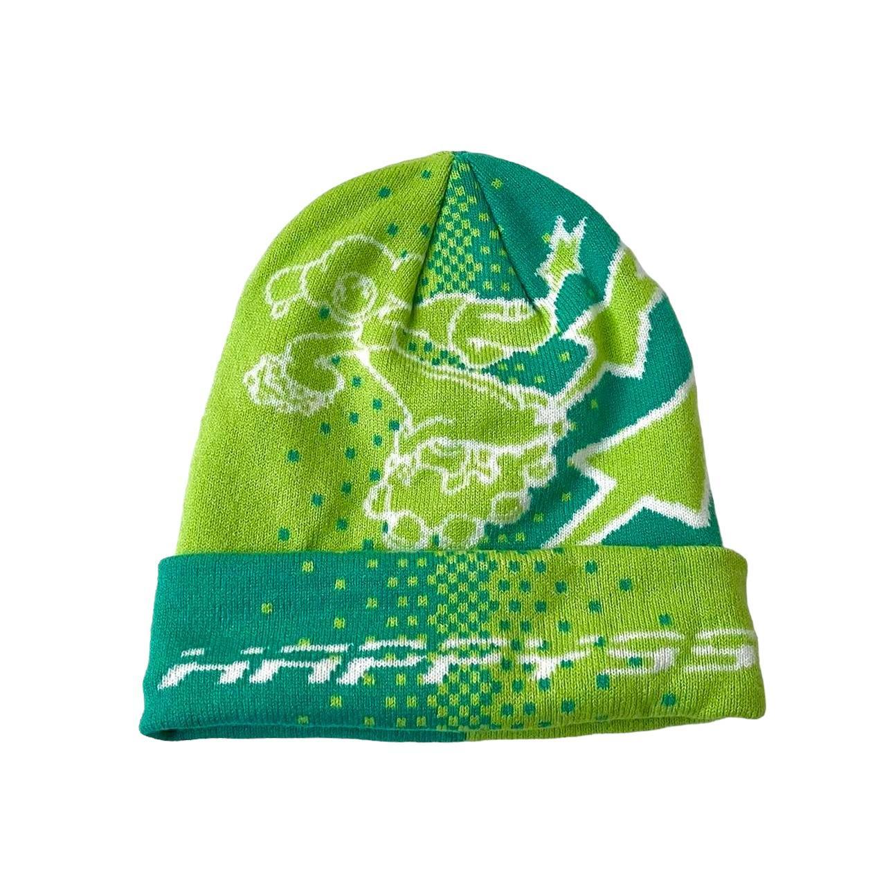 sold out green Happy99 pixel star beanie 🐠 Perfect... - Depop