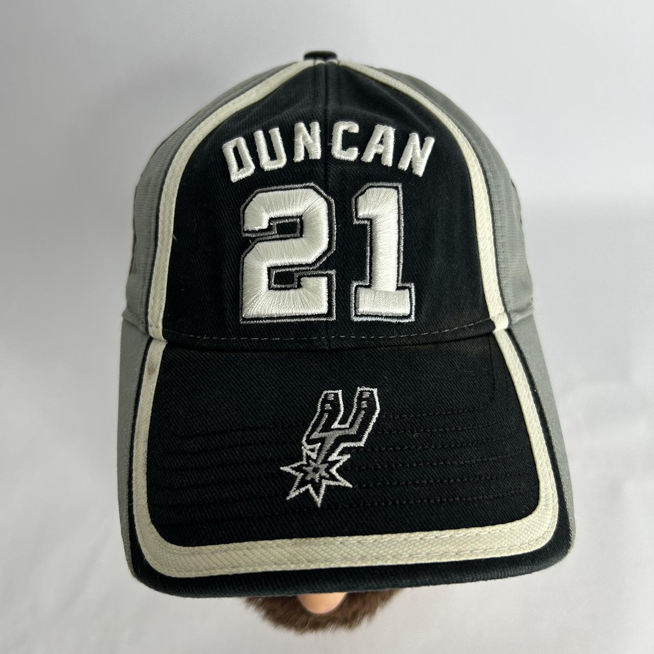 Vintage NBA San Antonio Spurs Tim Duncan hat Black... - Depop