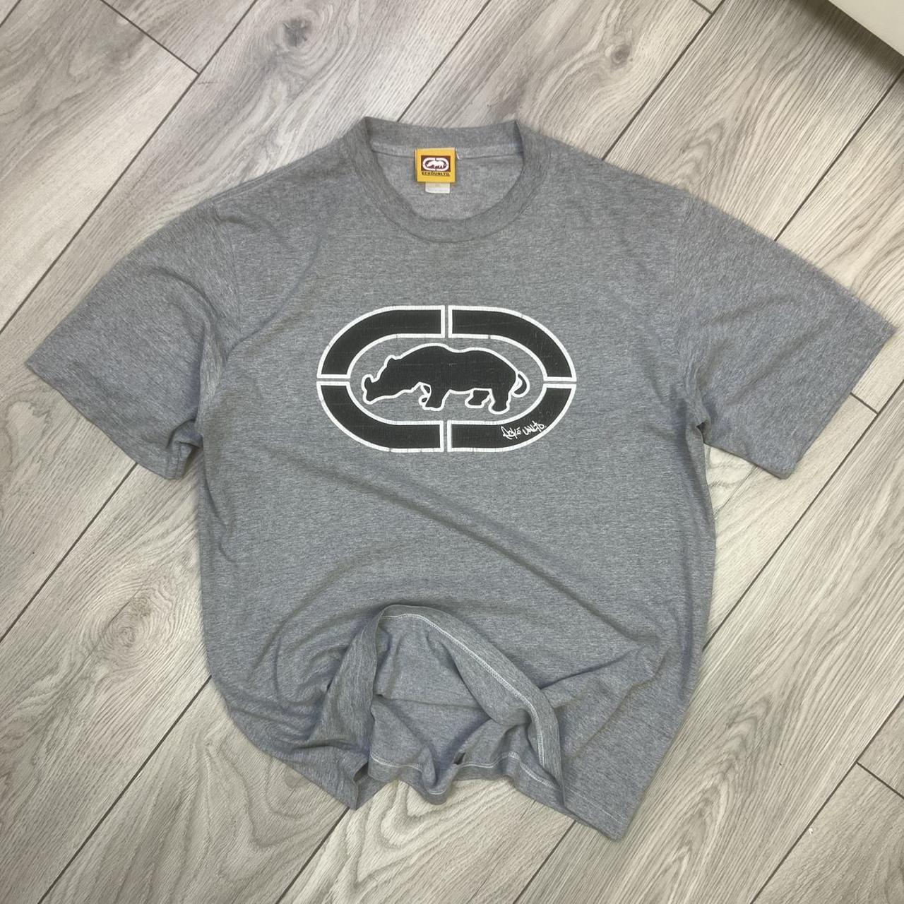 vintage 90s ecko unltd unlimited grey graphic tee ... | Depop