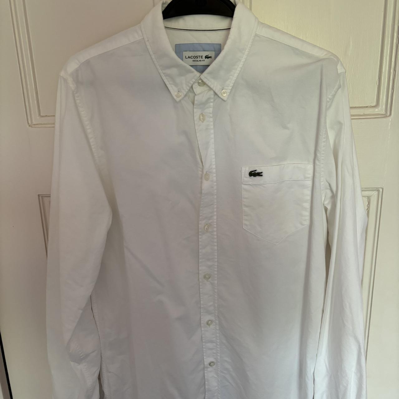 White Mens Lacoste Shirt Size Medium Free delivery - Depop