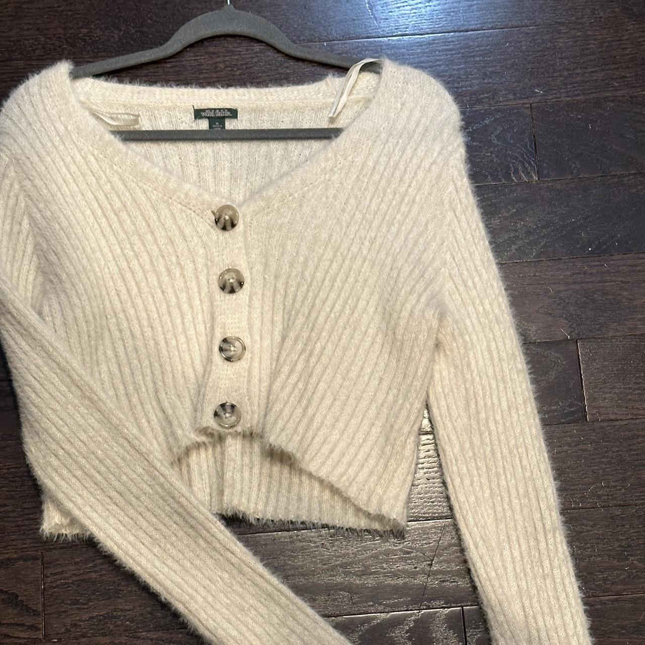 wild fable cropped button up fur cardigan #wildfable... - Depop