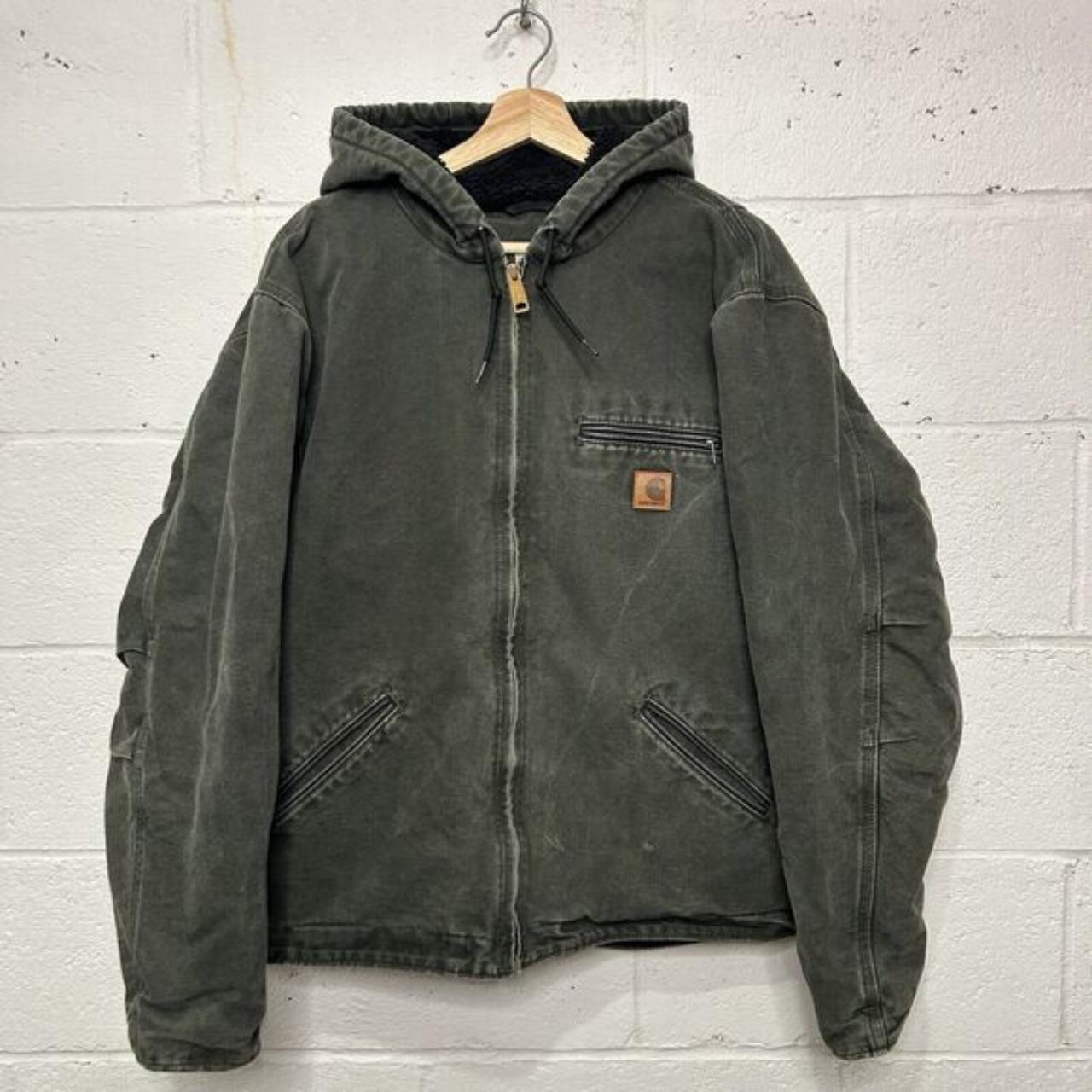 Carhartt Hooded Detroit Jacket “Moss Green” J141... | Depop