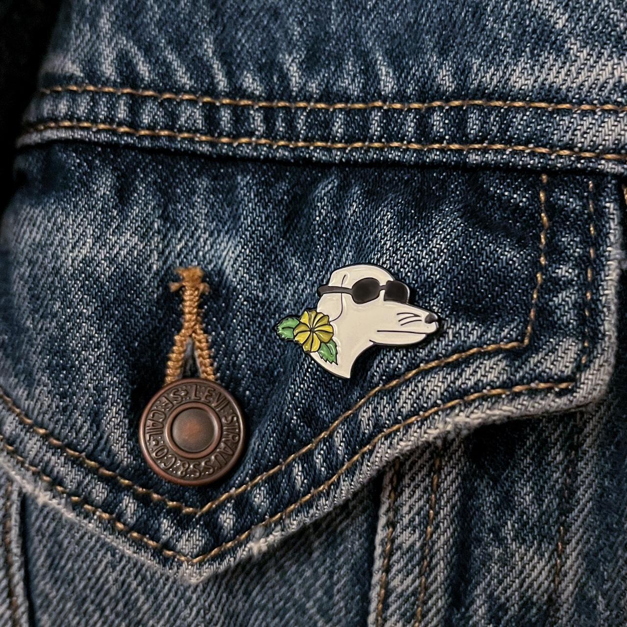 modern baseball dog enamel pin 1 inch enamel... - Depop