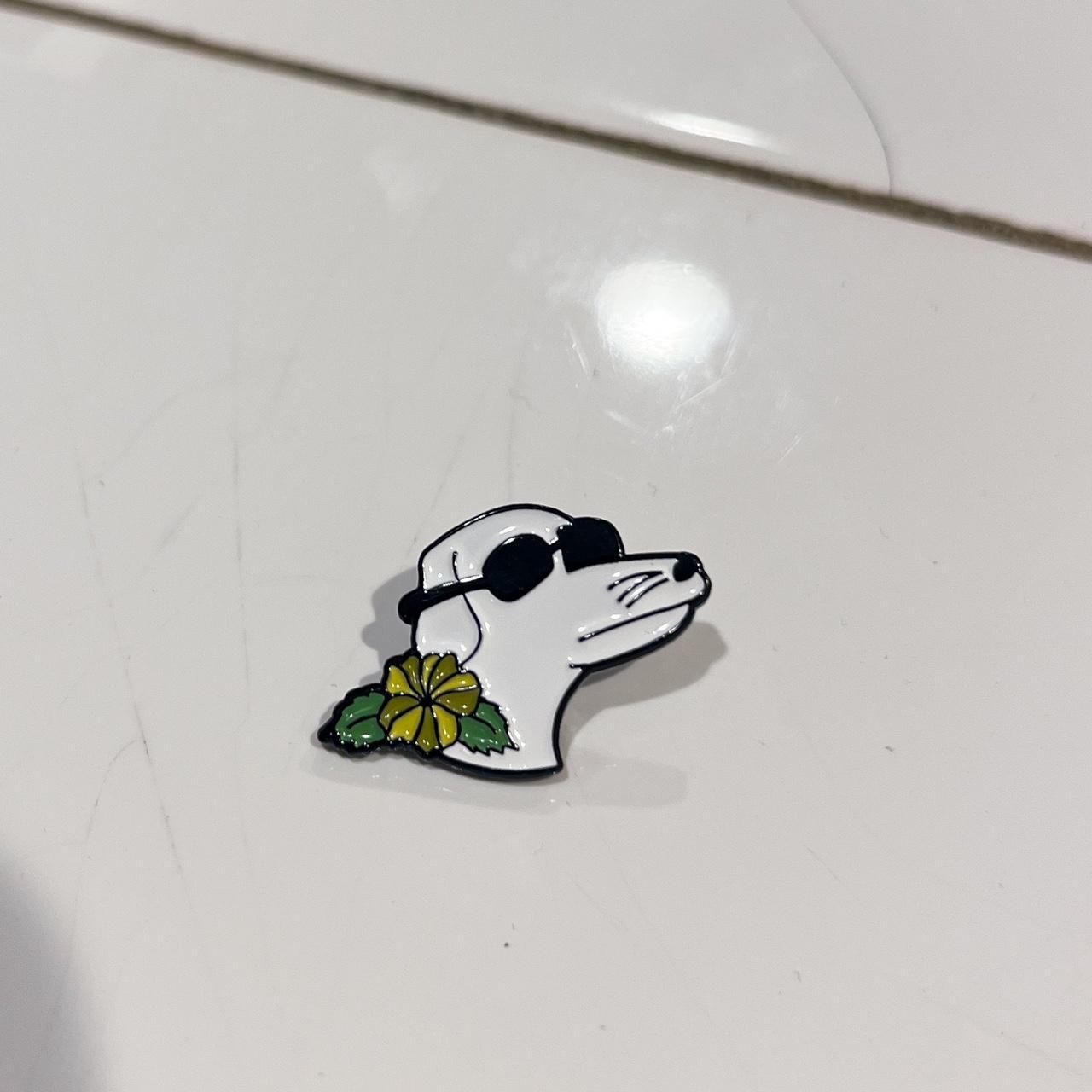 modern baseball dog enamel pin 1 inch enamel... - Depop