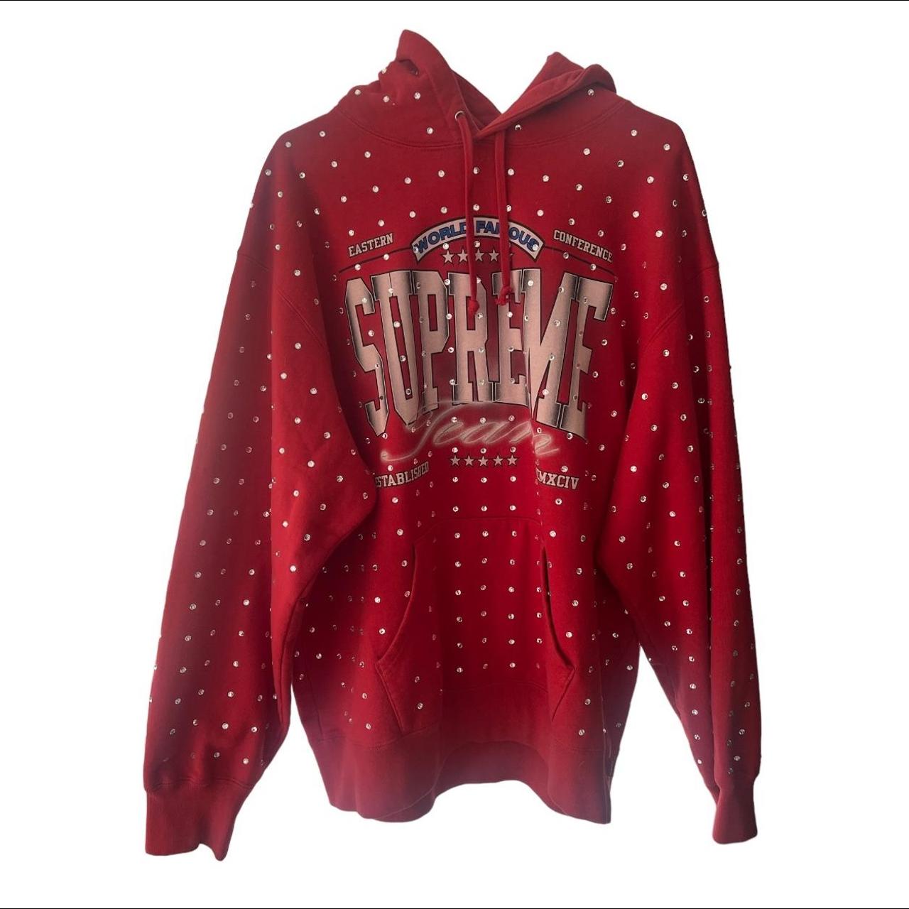 Supreme red hoodie Size large - Depop