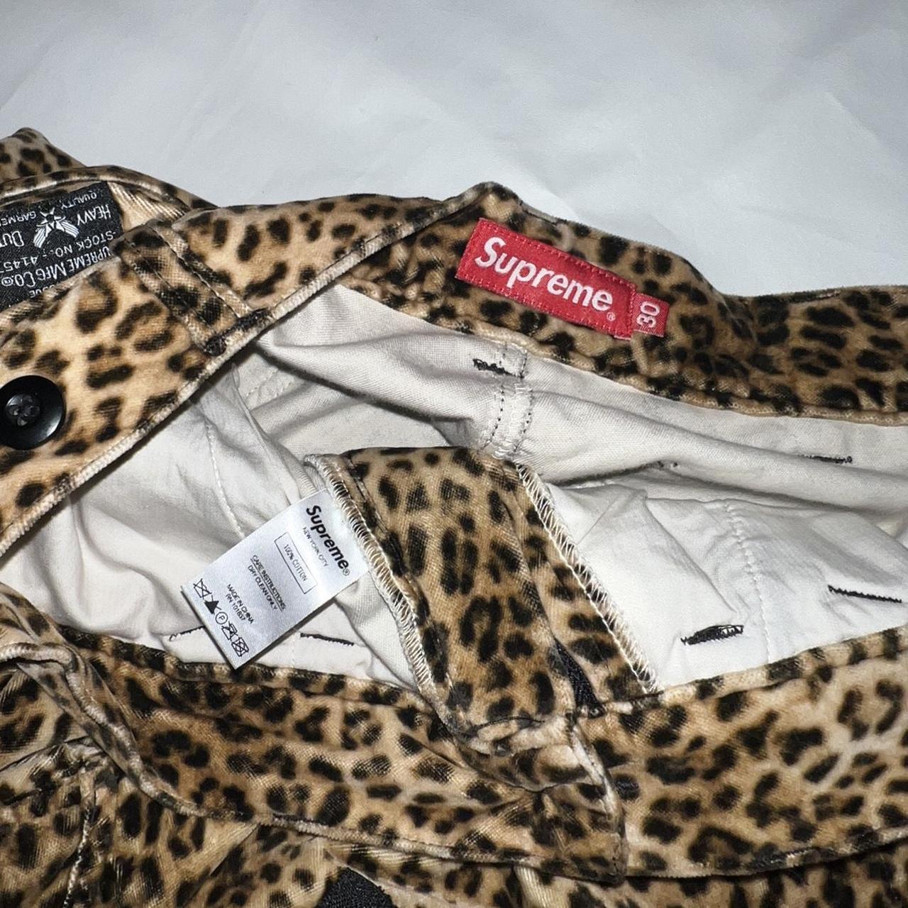 Supreme Velvet Leopard Flight Pants Perfect condition - Depop