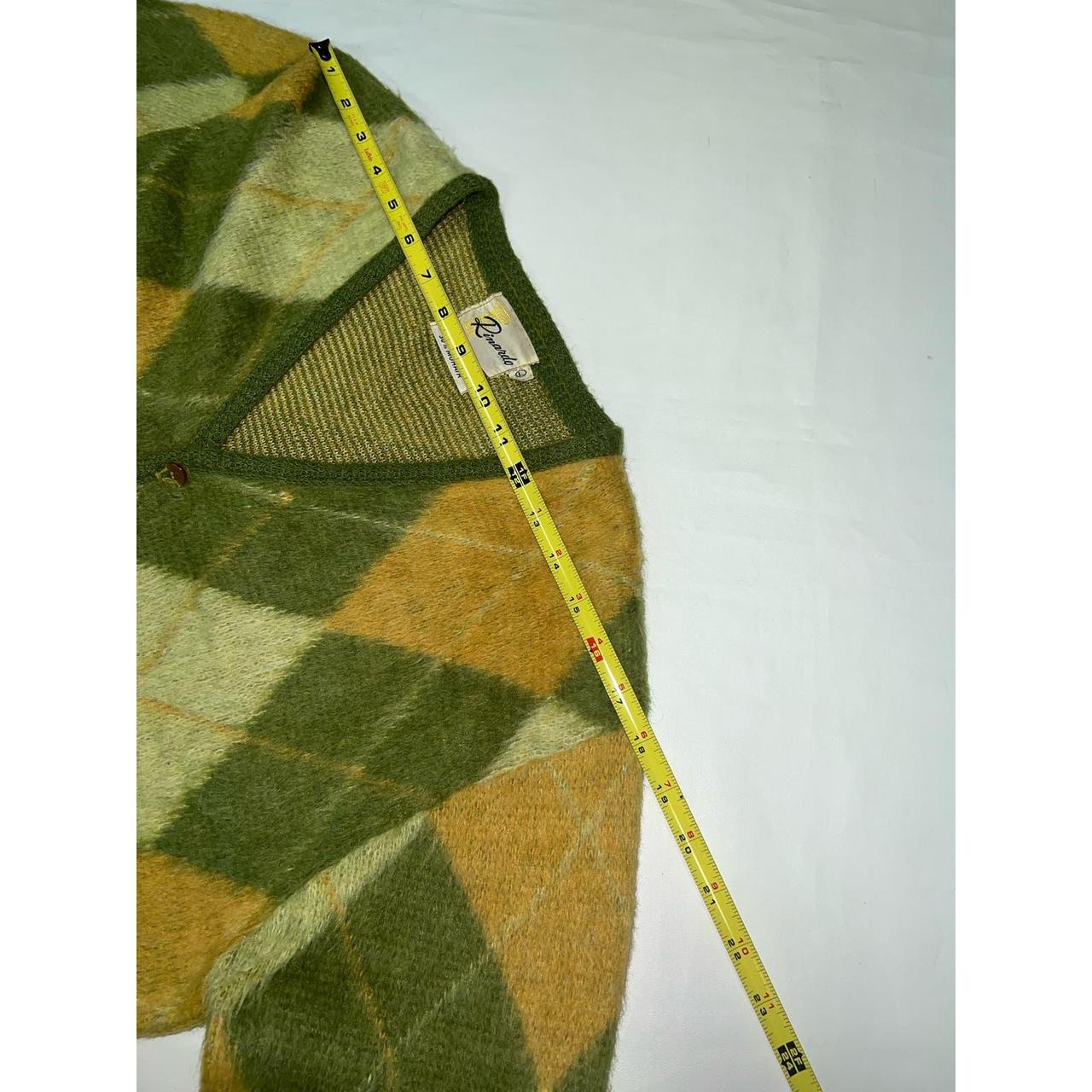 Vintage Rinardo Argyle Mohair Shag Cardigan Perfect... - Depop