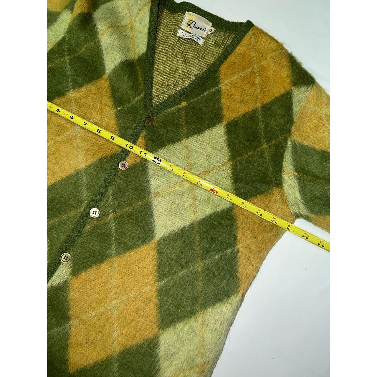 Vintage Rinardo Argyle Mohair Shag Cardigan Perfect... - Depop
