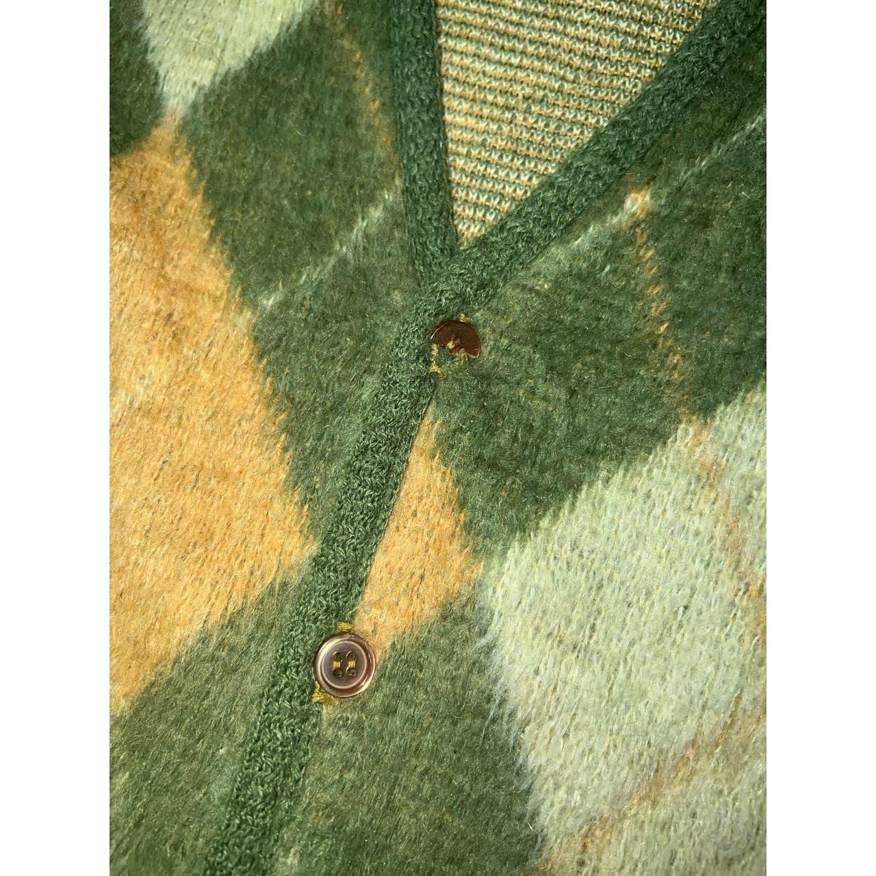 Vintage Rinardo Argyle Mohair Shag Cardigan Perfect... - Depop