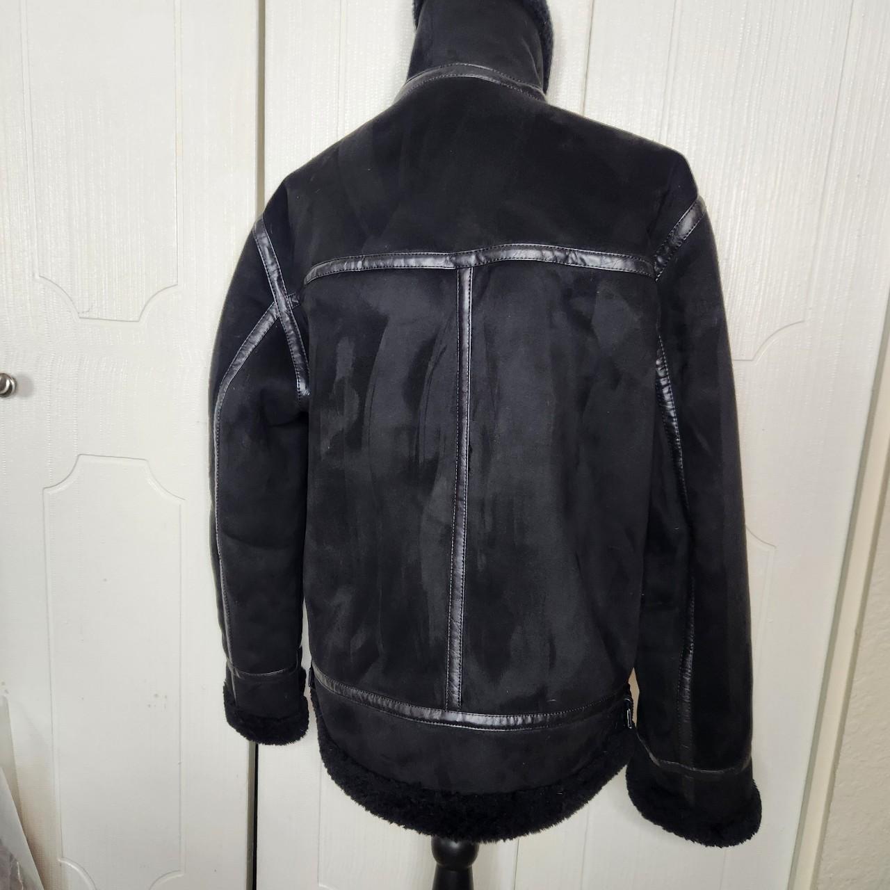 Zara Black Suede Coat Jacket. Mens size M with... - Depop