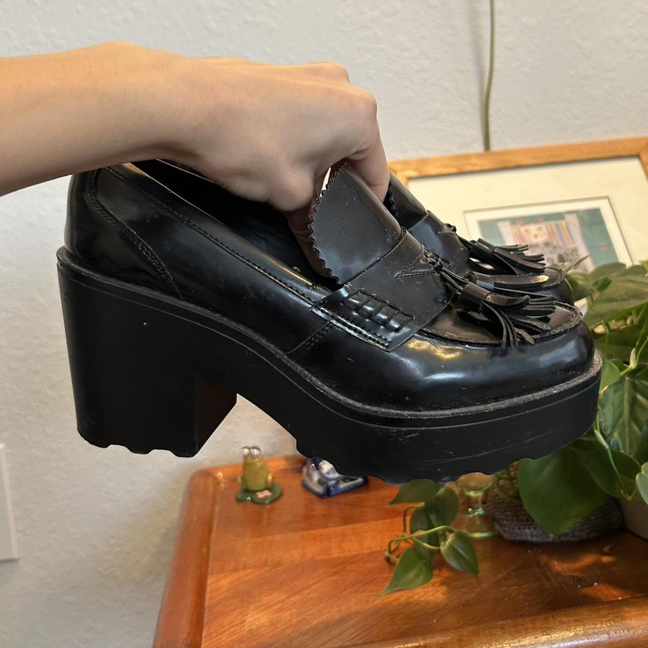 Black platform loafers with heel #goth #emo Super... | Depop