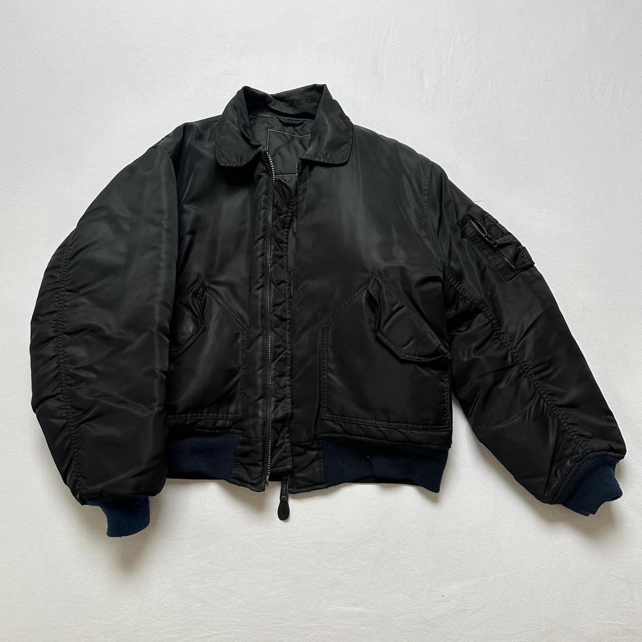 Black military Bomber Jacket Size... - Depop