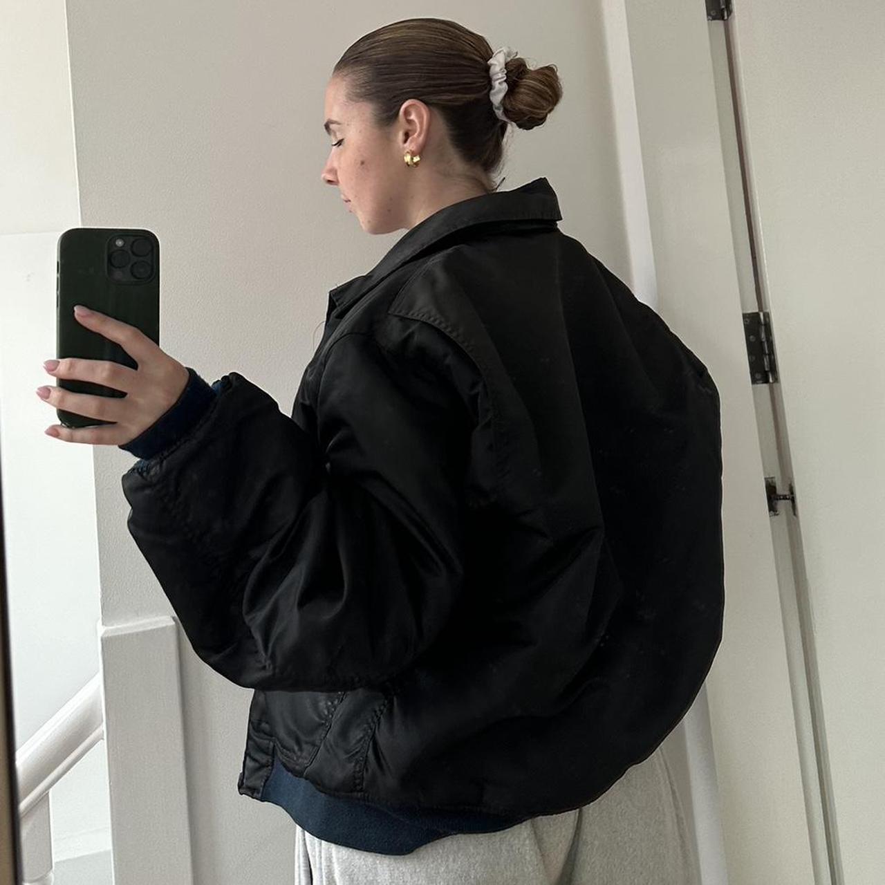 Black military Bomber Jacket Size... - Depop