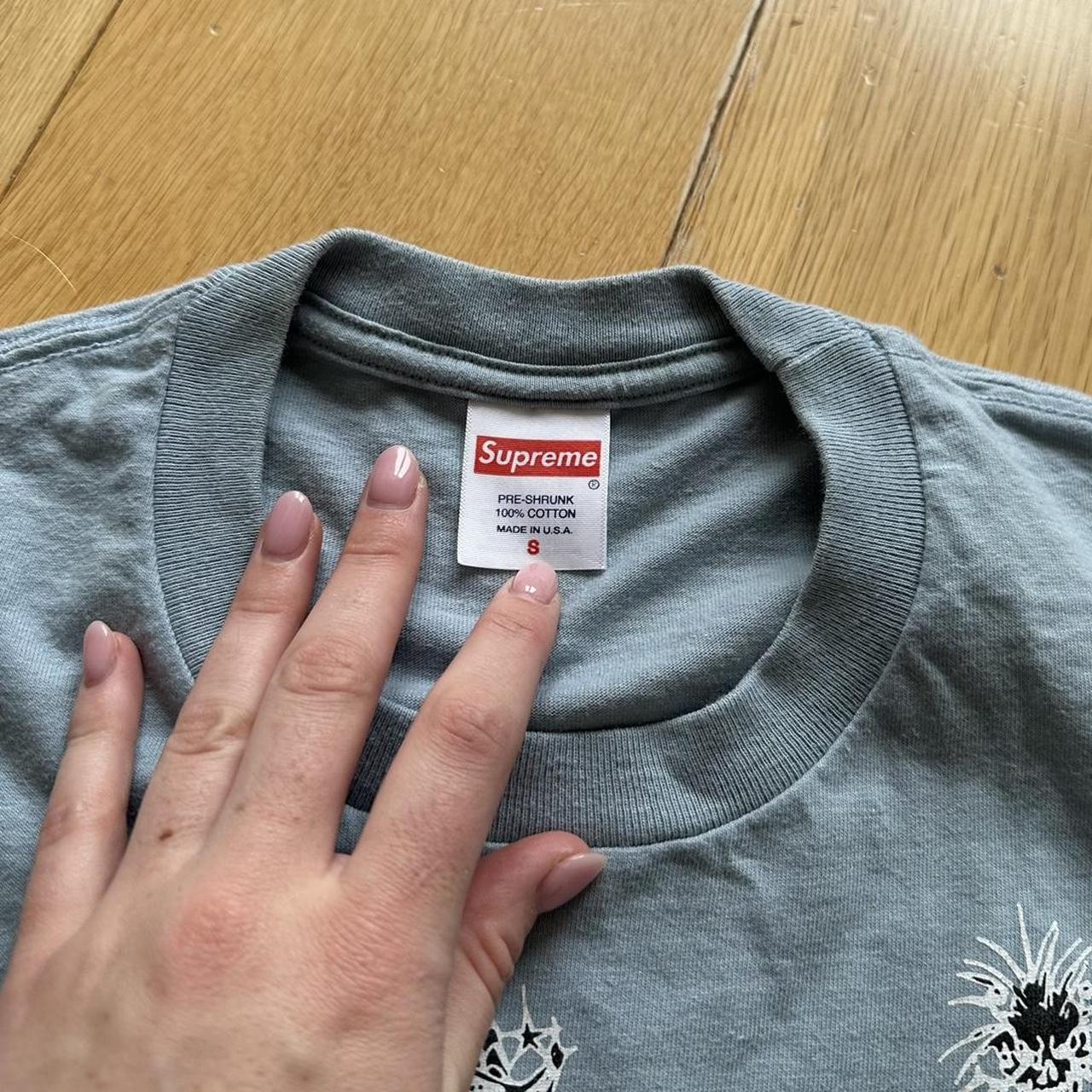 Supreme baby blue logo Summer Tee Size Small... - Depop
