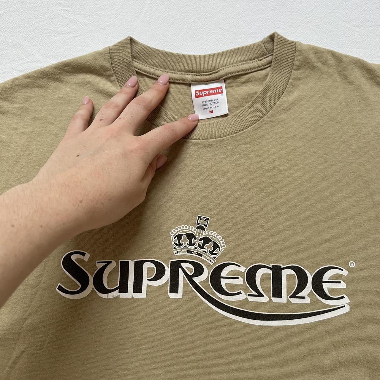 Supreme beige / cream Tshirt Supreme spell out... - Depop