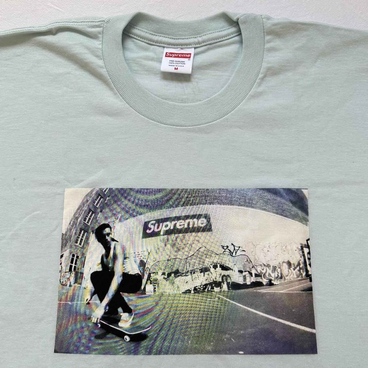 Supreme blue picture skater Tee Size Medium - Depop