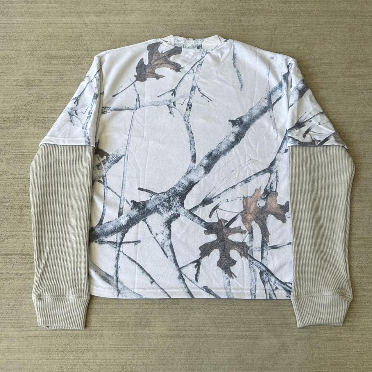White Oak Camo 2 Layer Shirt with Waffle Knit Long... | Depop