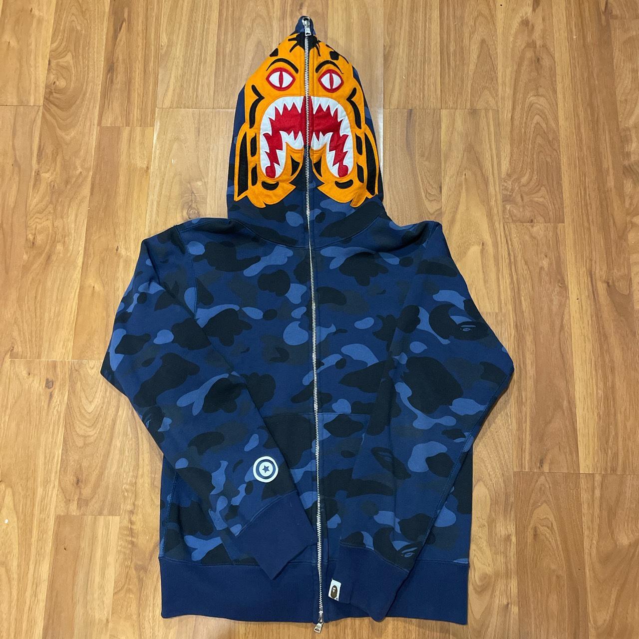 Bape blue tiger camo size small, VNDS, worn lightly - Depop