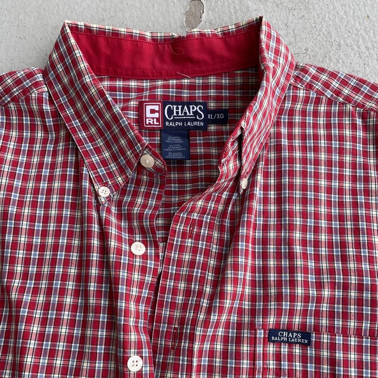 Chaps Ralph Lauren Plaid Button Up Red Short Sleeve... - Depop