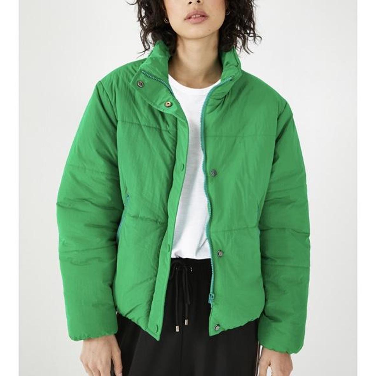 Hush green puffer jacket #pufferjacket #puffercoat... - Depop