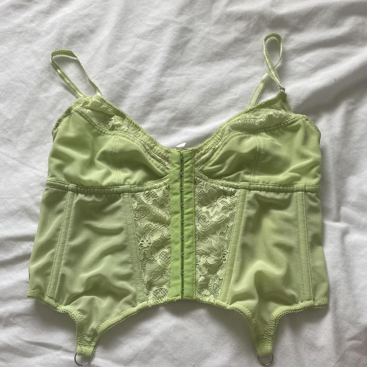 Urban Outfitters Corset Top In Lime Green Has Been Depop