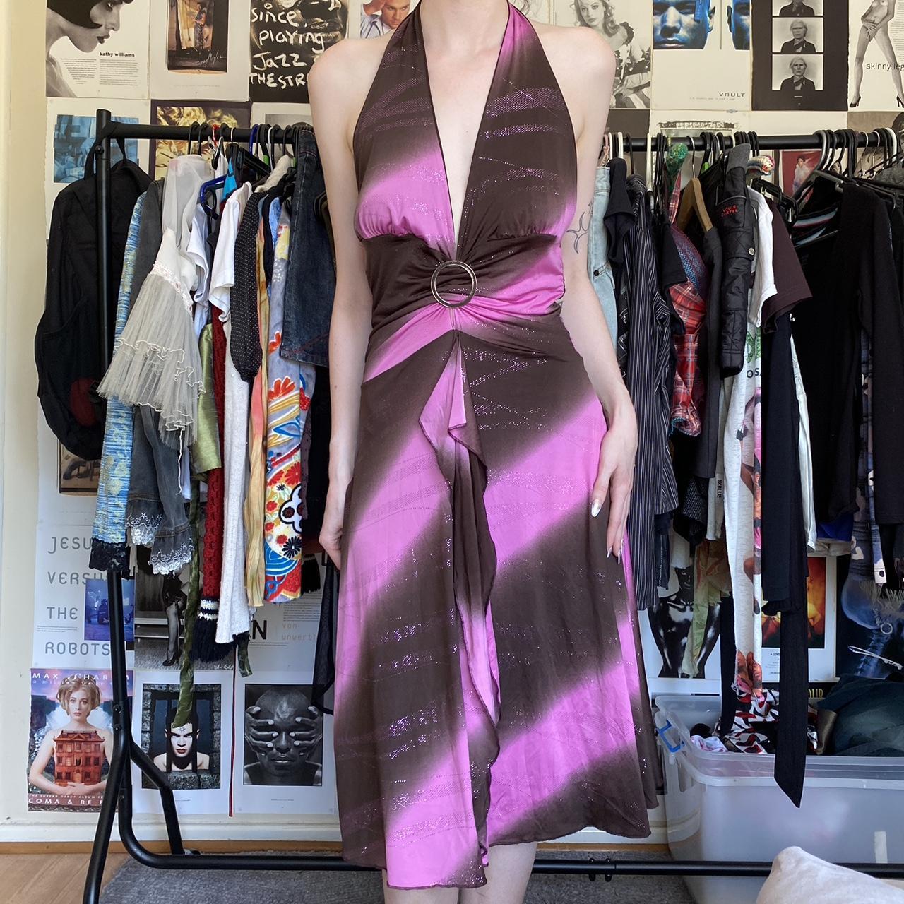 stunning vintage 00s halter neck dress 💗💗 with... - Depop