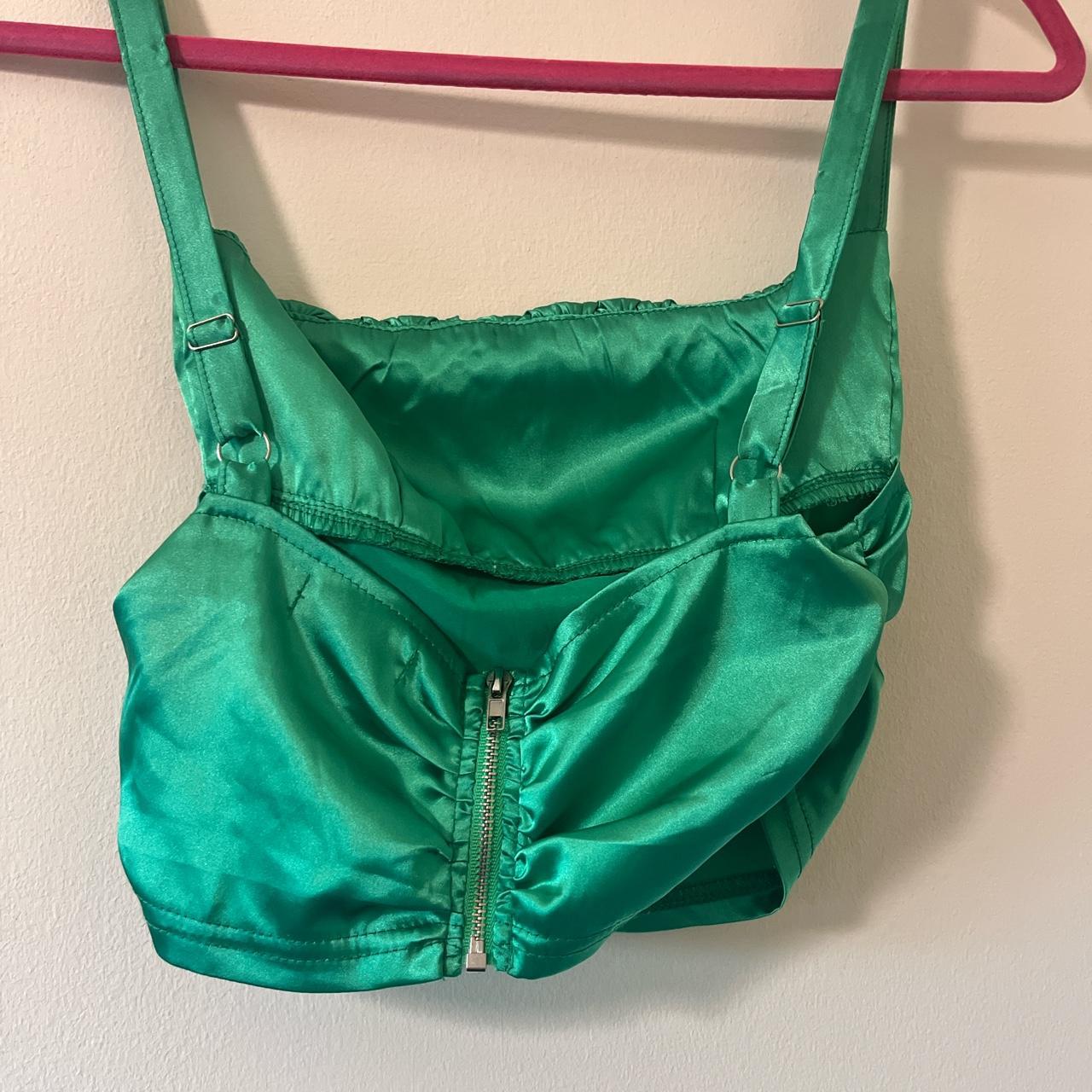 nasty gal green bustier corset top - Depop