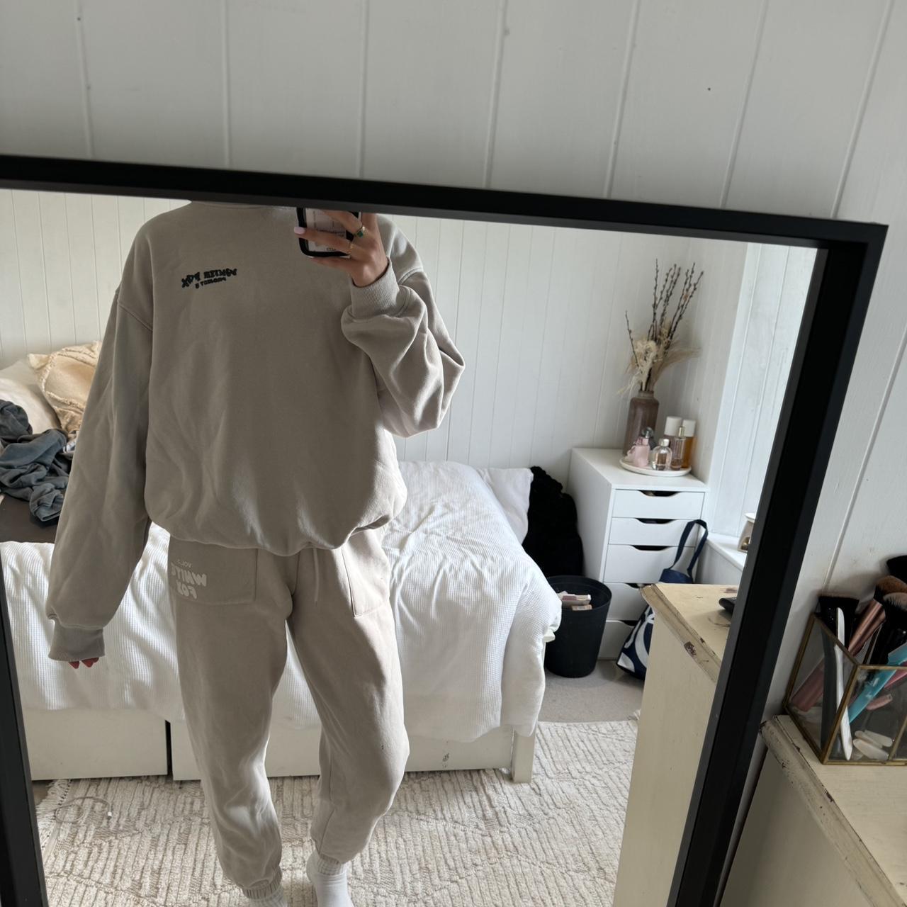 White fox beige tracksuit set project 5 Joggers-... | Depop