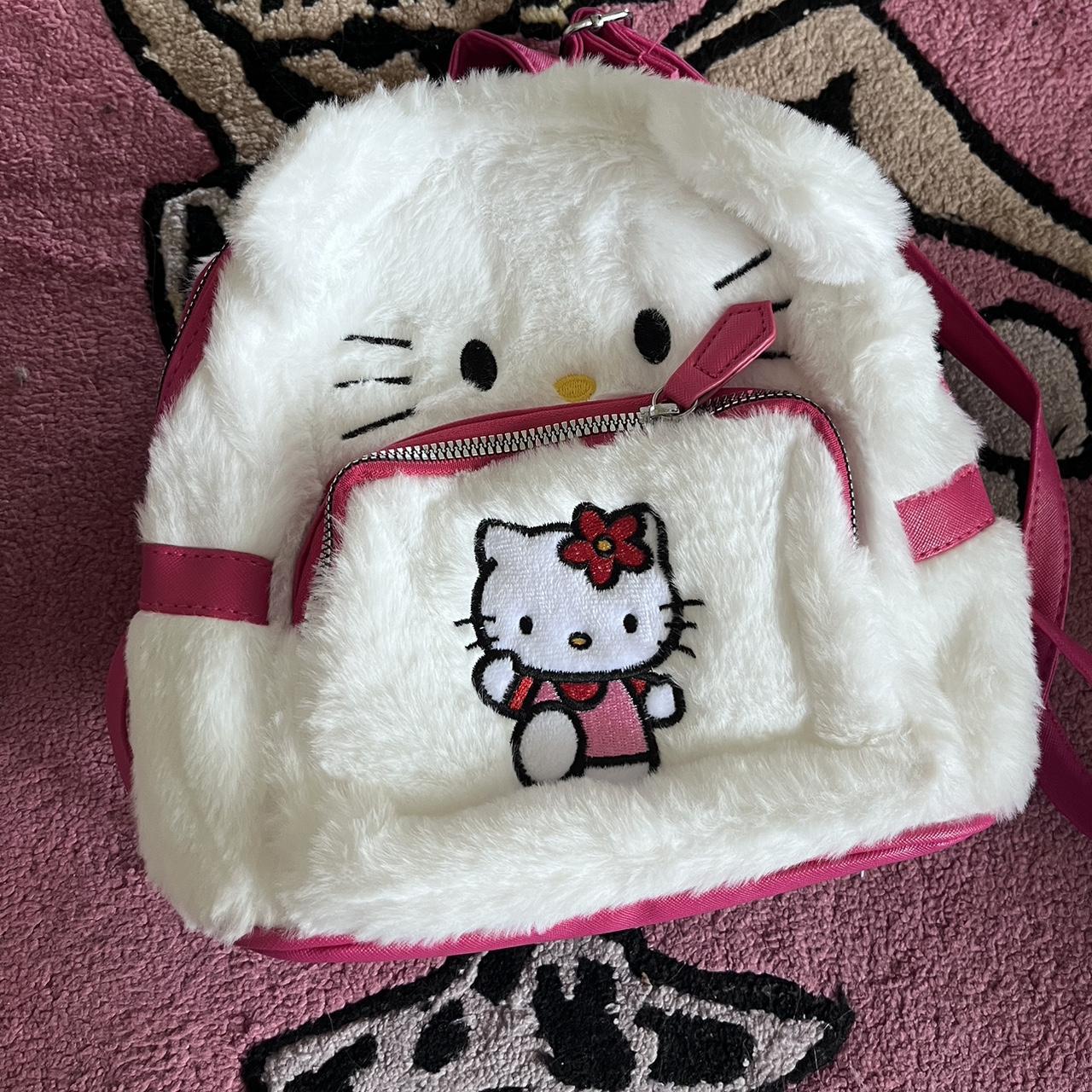 🎀 hello kitty fluffy mini backpack 🎀 perfect for... - Depop