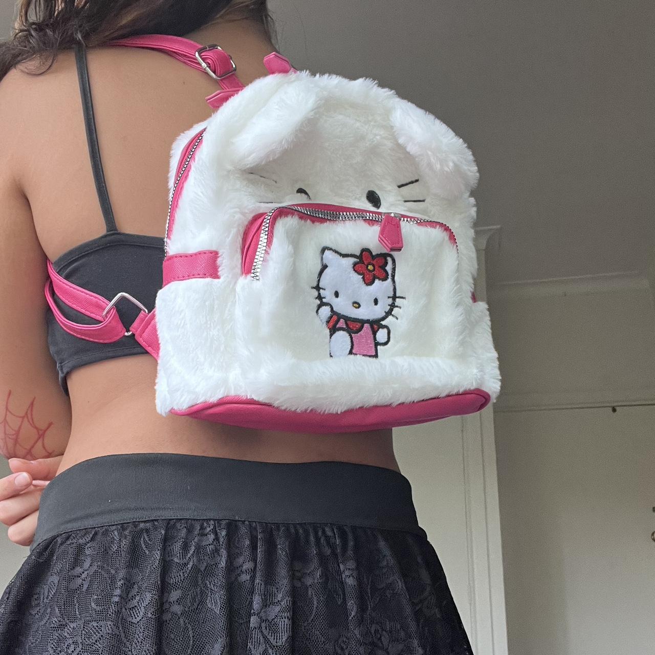 🎀 hello kitty fluffy mini backpack 🎀 perfect for... - Depop