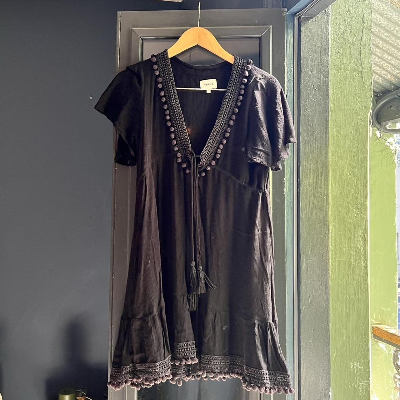 Seed Heritage Black mini dress Size AU 8 (Fits a... - Depop