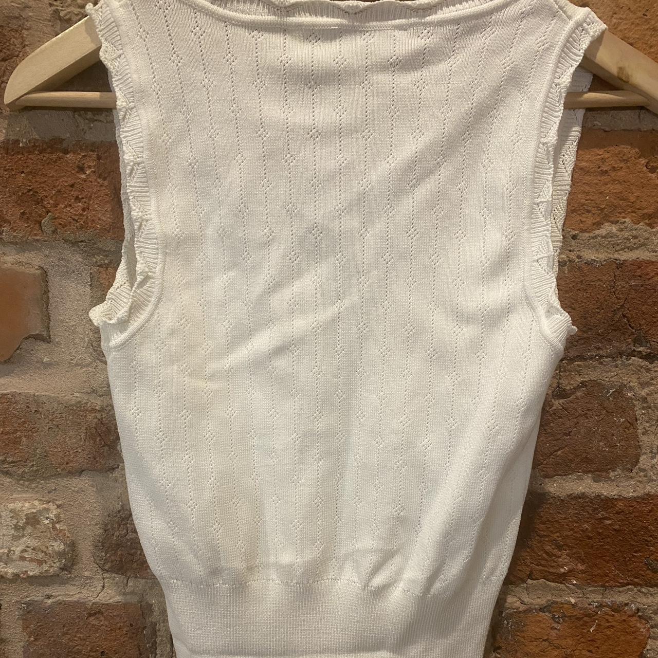 Zara white square neck vest top • tight stretchy... - Depop