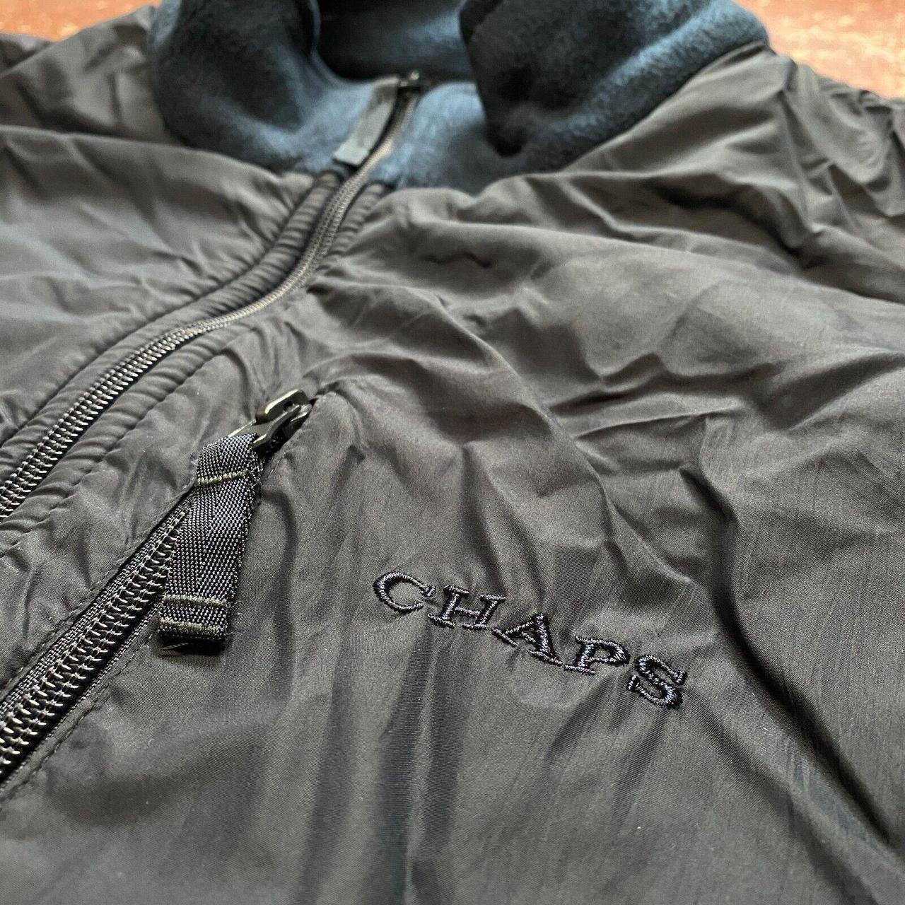Chaps Men's Tech Fleece Full Zip Up Jacket In Navy... - Depop