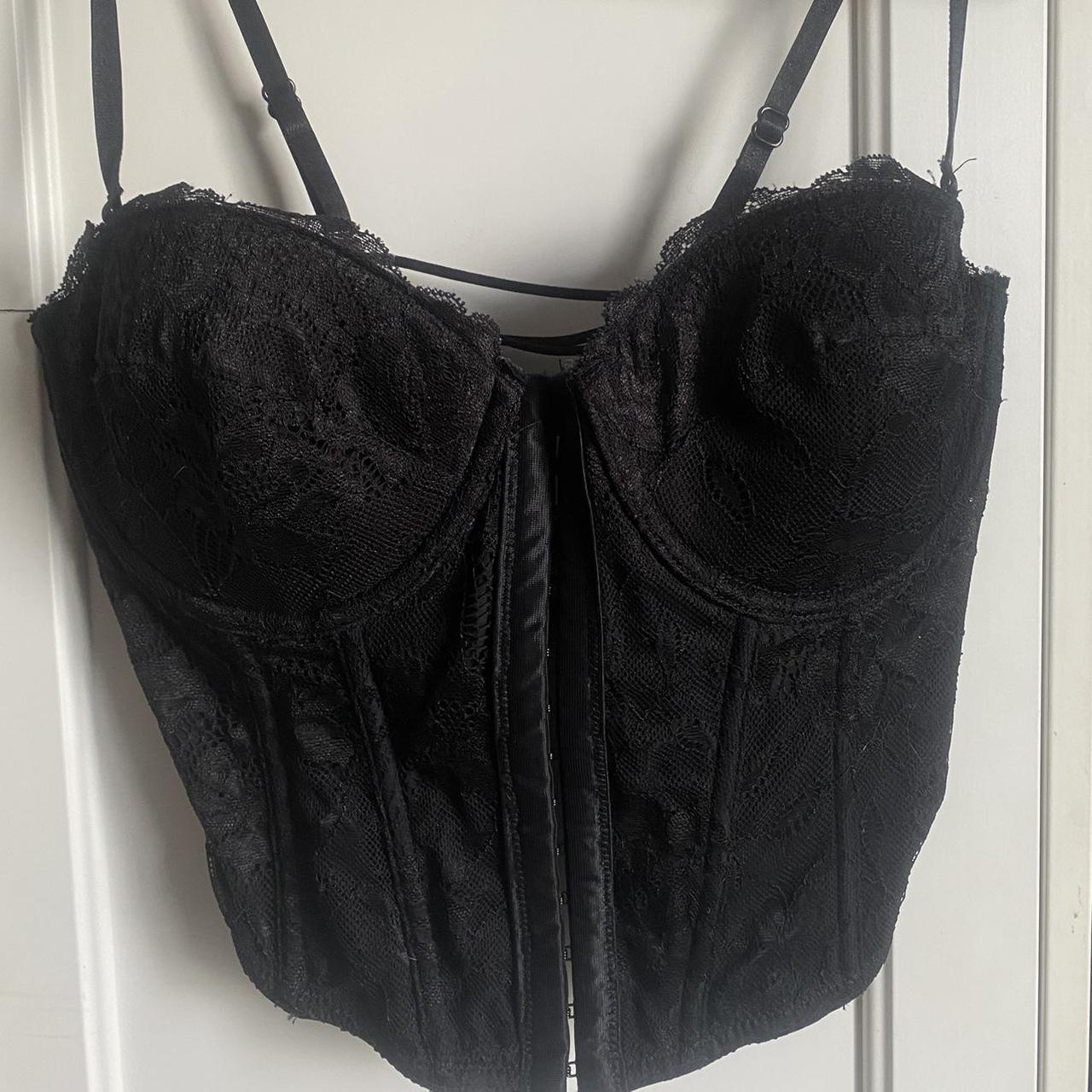 Glassons Black Lace Corset Only Worn Once Size 10 Depop