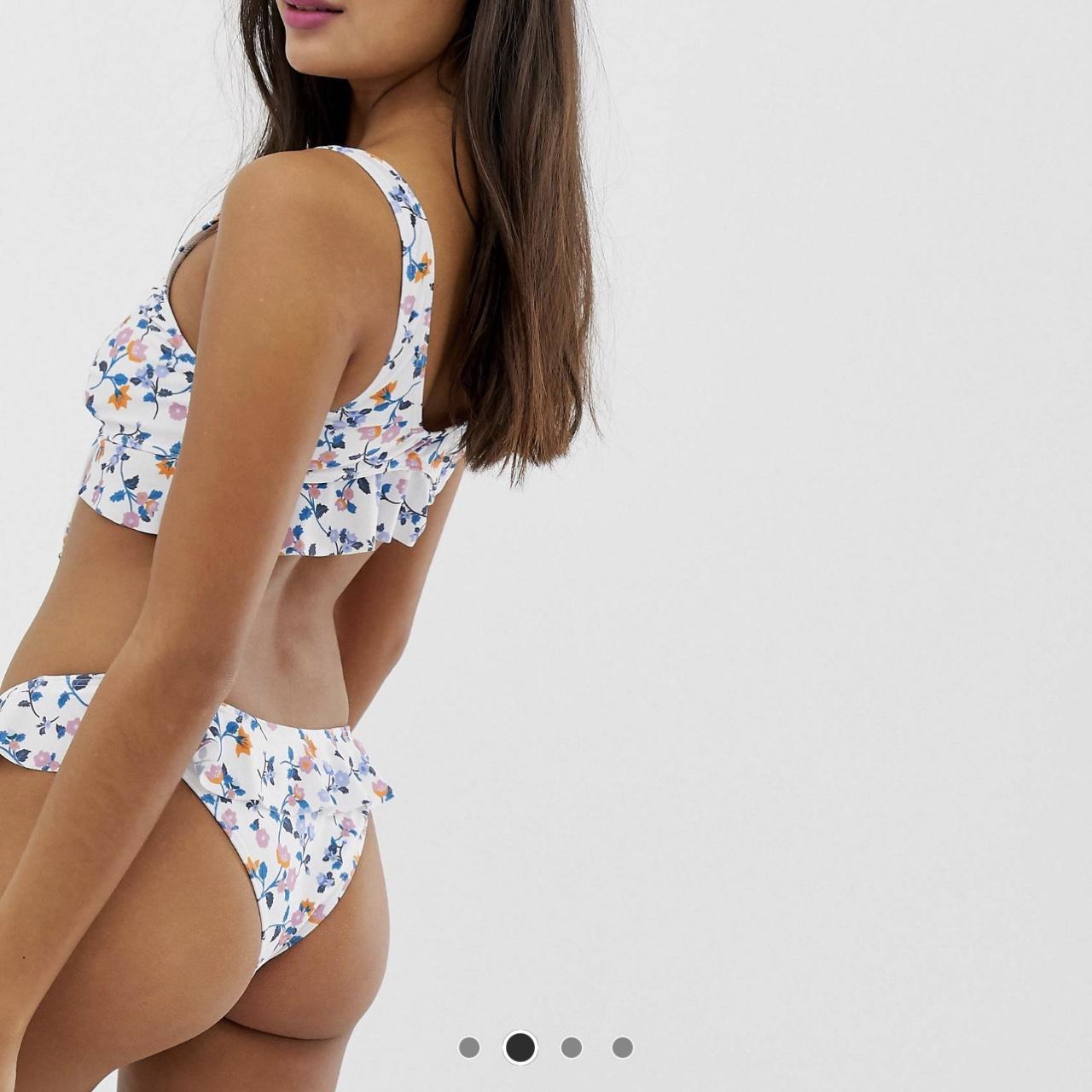 Asos frill bikini set. Top size 12 bottoms size 14.... - Depop