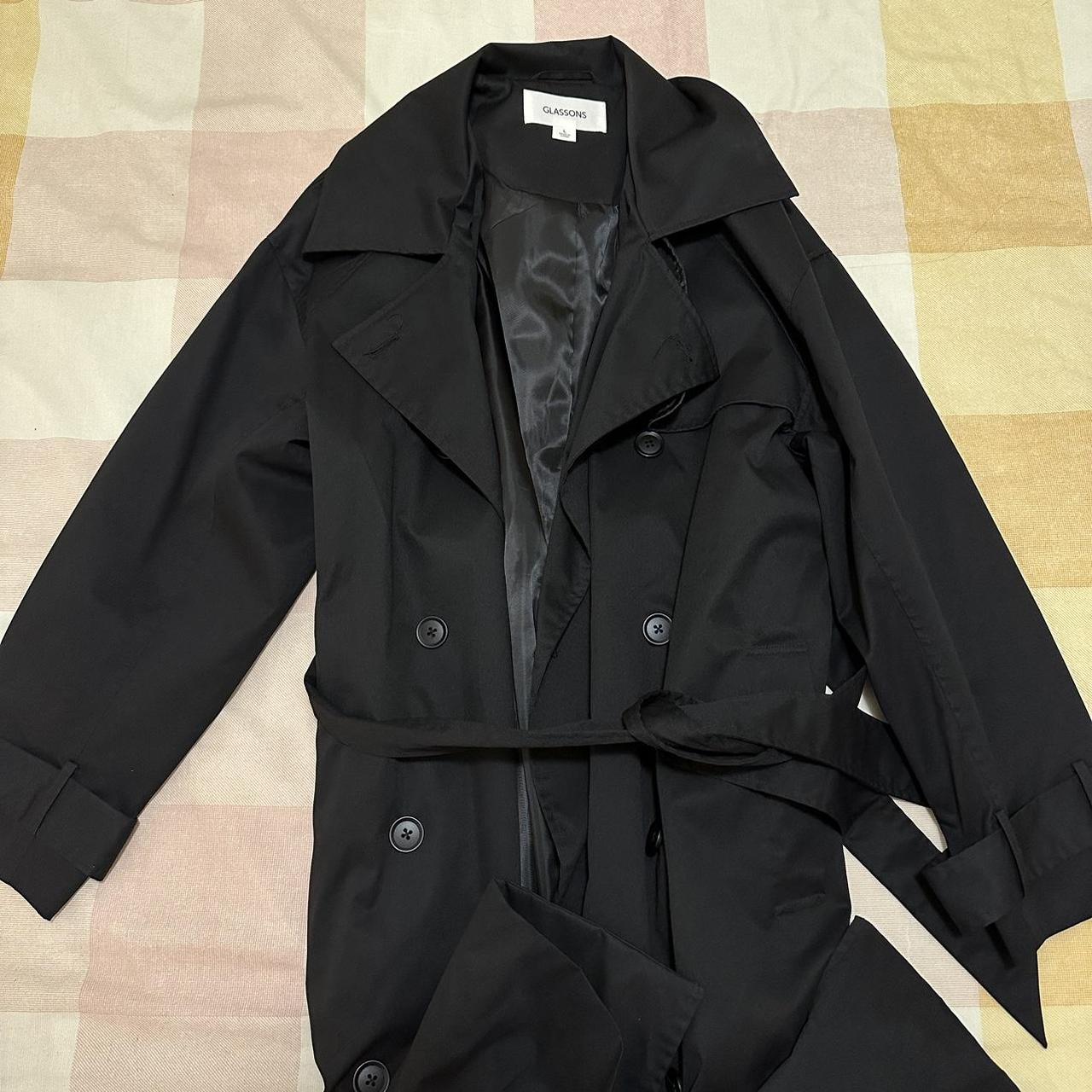 Glassons Classic Black Longline Trench Coat - Size... - Depop