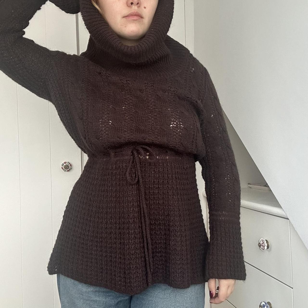 Vintage mohair blend loose knit jumper / dress, with... - Depop