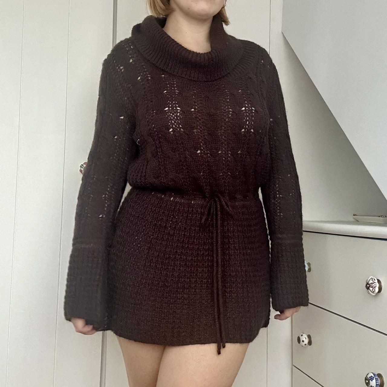 Vintage mohair blend loose knit jumper / dress, with... - Depop