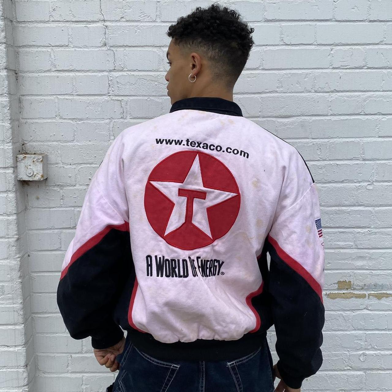 NASCAR Men's Pink and Black Jacket | Depop