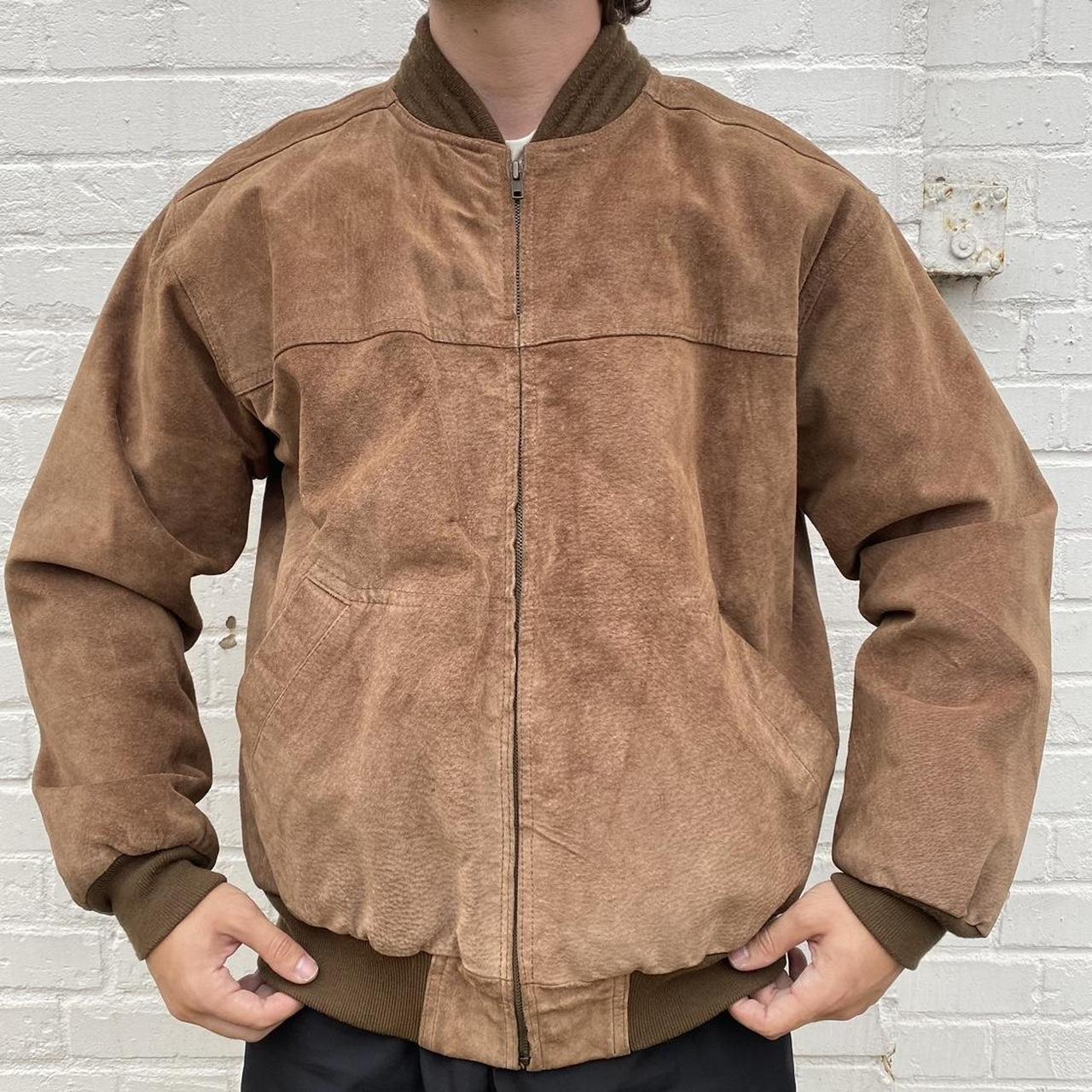 Vintage 90s Italian suede bomber jacket, Size... - Depop