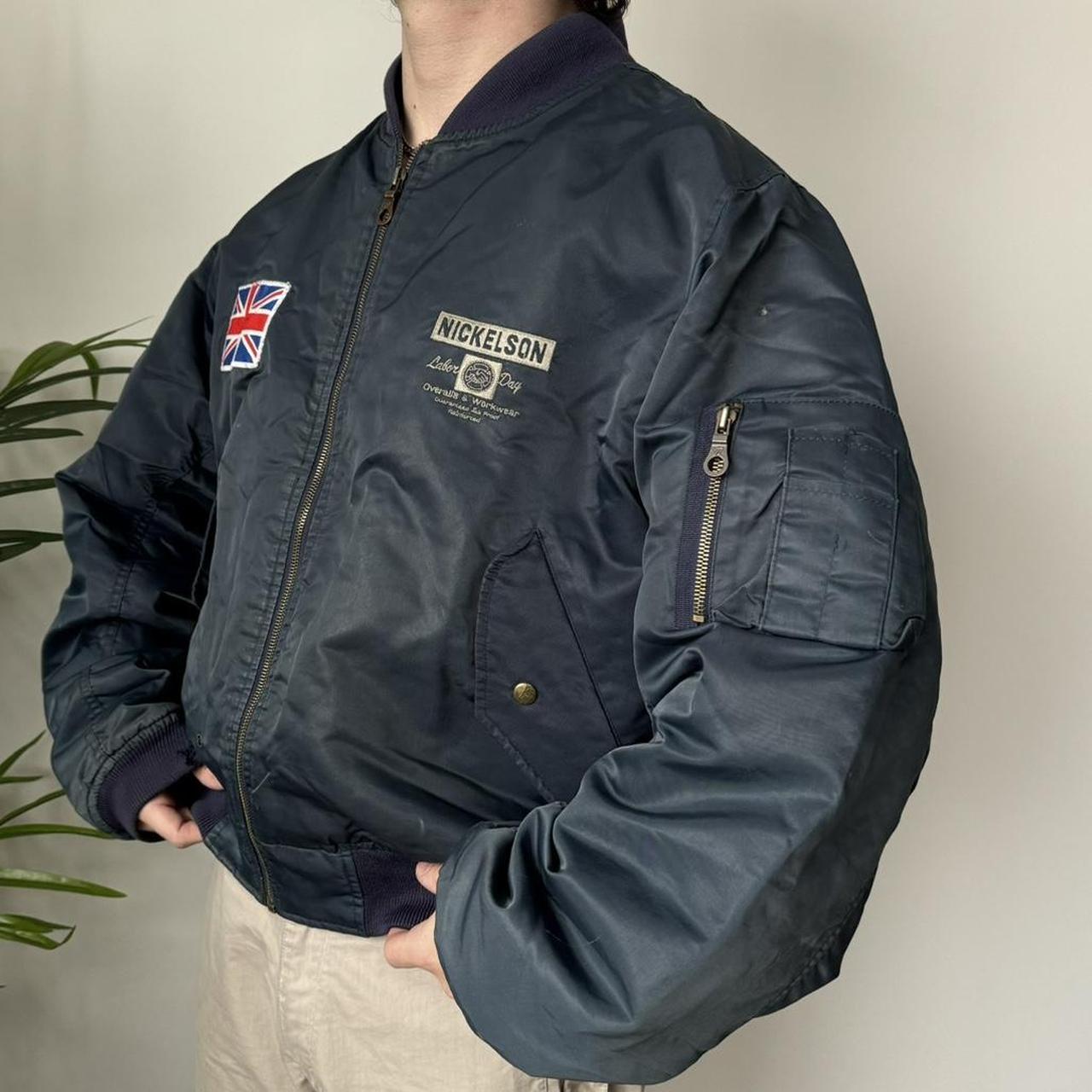 Vintage 90s nickelson boxy flight bomber... - Depop