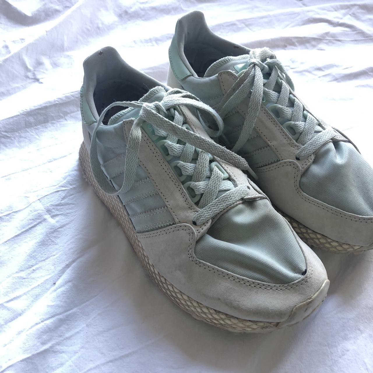 ADIDAS turquoise pale sky blue trainers EUR 38 -... - Depop