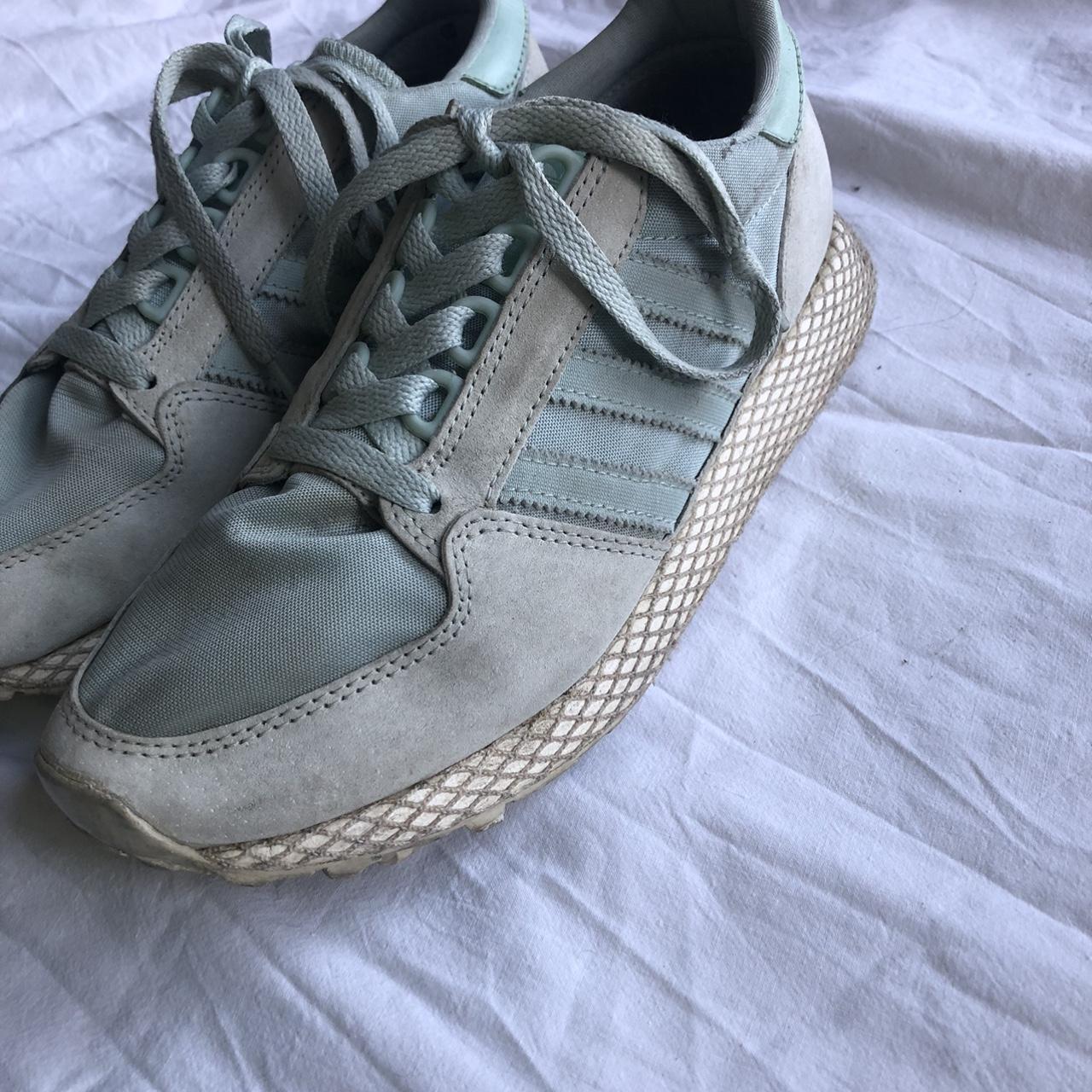 ADIDAS turquoise pale sky blue trainers EUR 38 -... - Depop